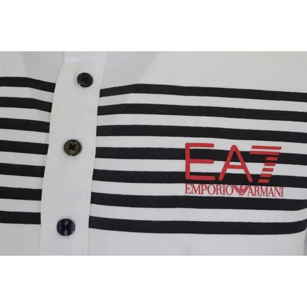 EA7 Striped Lapel Polo Shirt