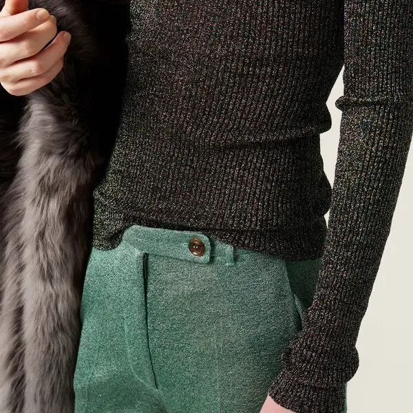 Miu Miu Lurex V-neck Jumper - Irises