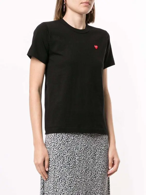Play Comme Des Garcon Logo Patch T-shirt - Black