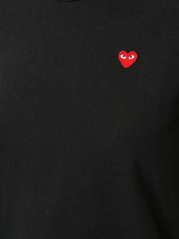 Play Comme Des Garcon Logo Patch T-shirt - Black