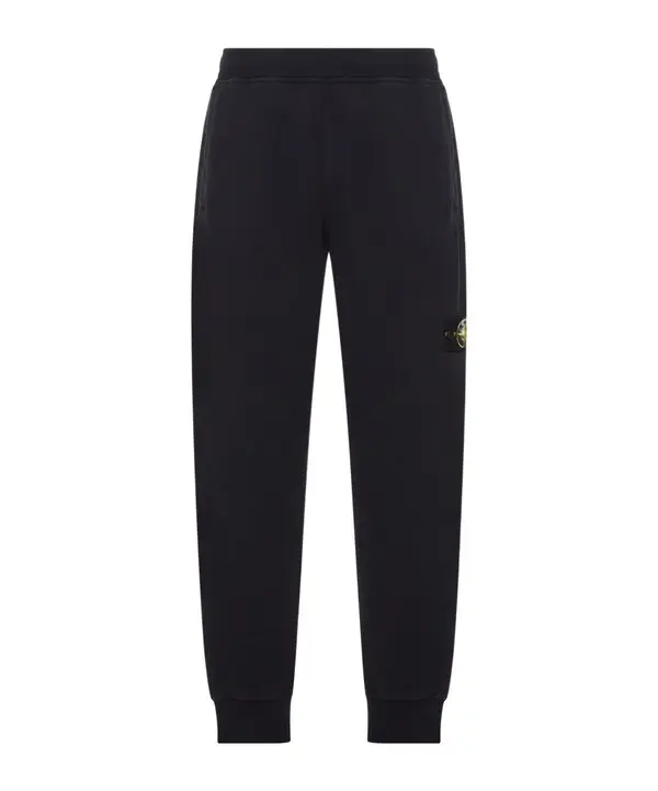 Stone Island Compass-logo Cotton Track Pants - Black