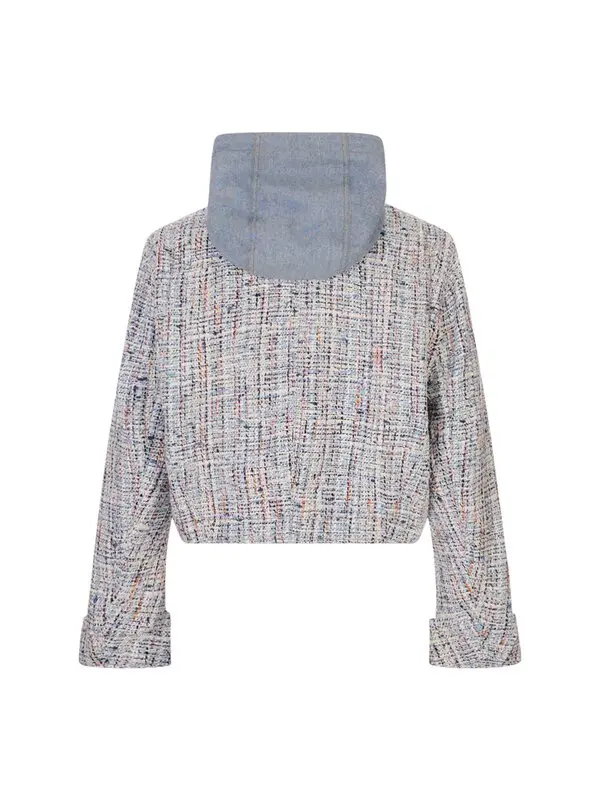 Moncler Termez Hooded Tweed Jacket - Sky Blue