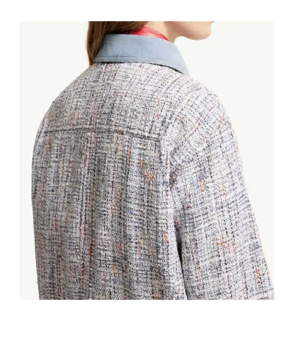 Moncler Termez Hooded Tweed Jacket - Sky Blue