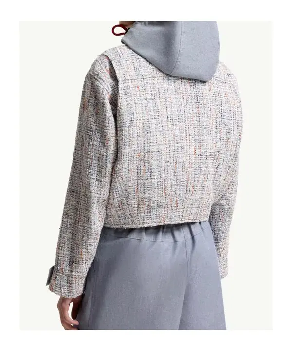 Moncler Termez Hooded Tweed Jacket - Sky-blue