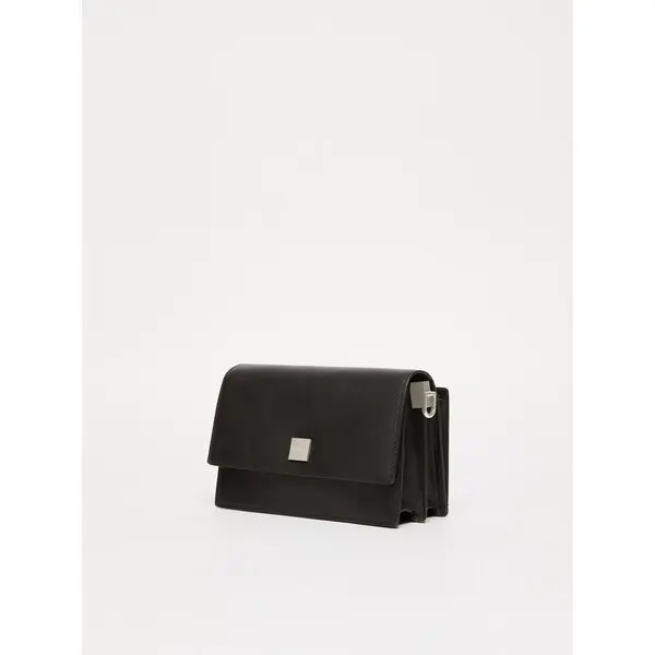 Max Mara Bianca Roughs Foldover Top Shoulder Bag - Black