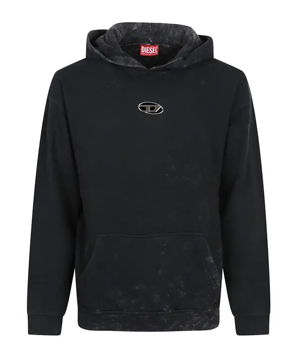 DIESEL® Logo Plaque Hoodie - Black