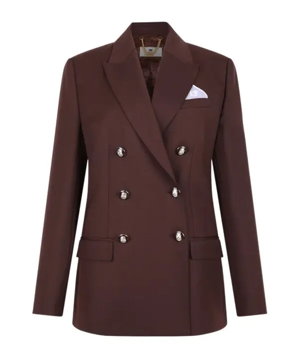 Elisabetta Franchi Double-breasted Tailored Blazer - Red