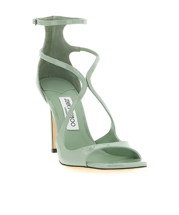 JIMMY CHOO Azia Square Toe Ankle-strapped Stiletto Sandals - Green
