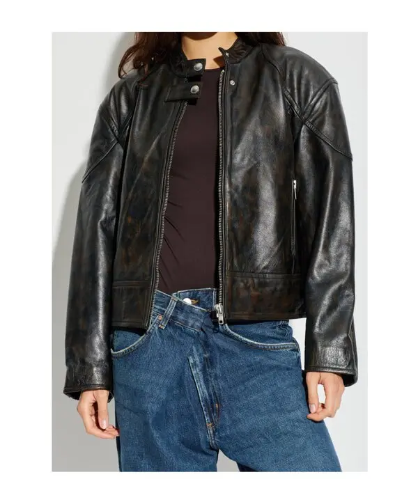 STAND STUDIO Alita Zip-up Leather Jacket