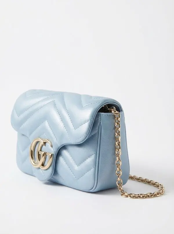 Gucci Gg Marmont Mini Shoulder Bag - Light Blue