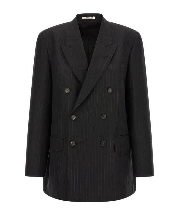 Auralee Wool Double-breasted Suit Jacket