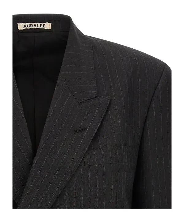 Auralee Wool Double-breasted Suit Jacket