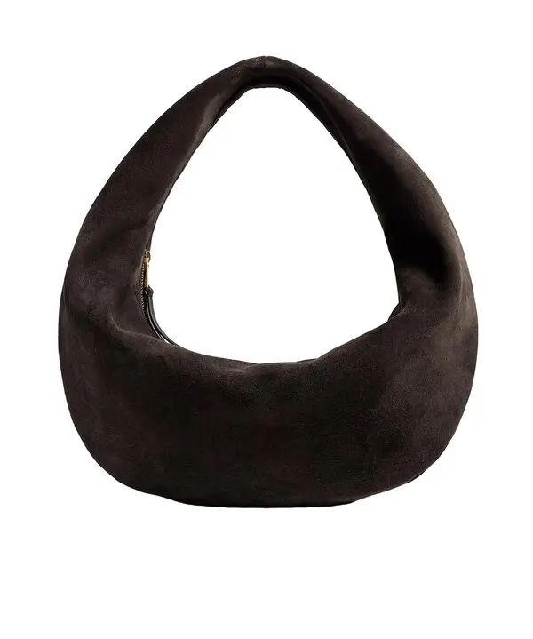 Khaite Olivia Zipped Medium Shoulder Bag - Dark Brown