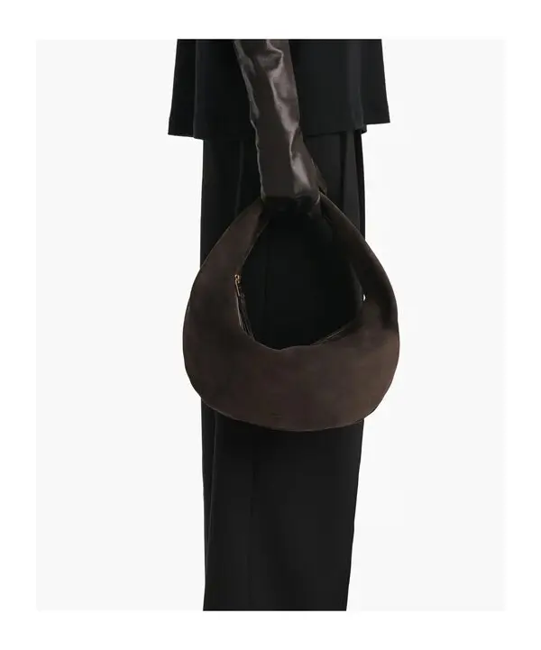 Khaite Olivia Zipped Medium Shoulder Bag - Dark Brown