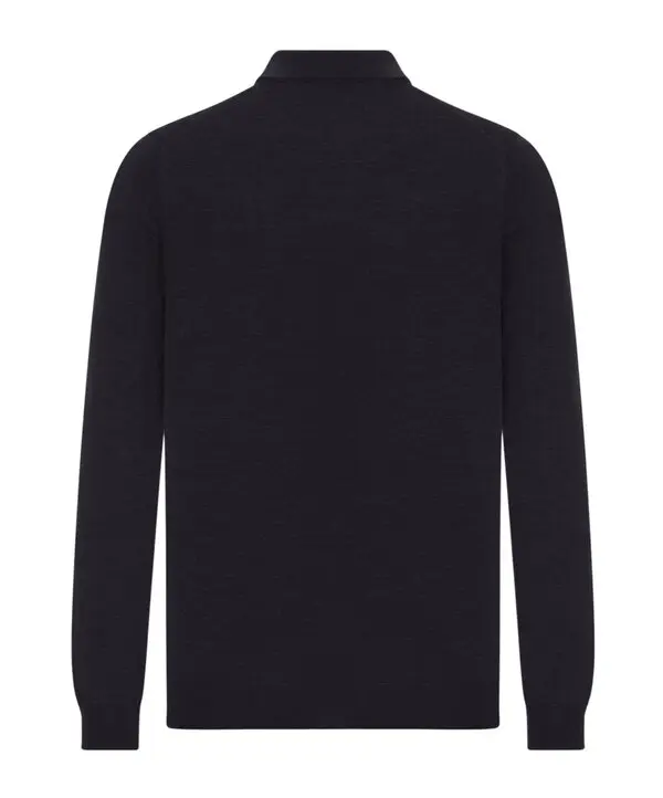 ZANONE Long-sleeve Polo Shirt - Black