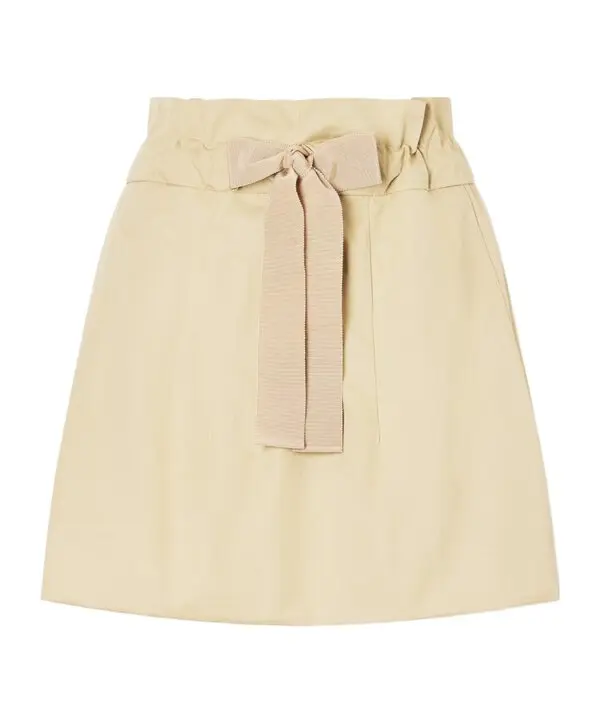 PATOU Cotton Ribbon Bloomer Mini A-line Skirt - Sand