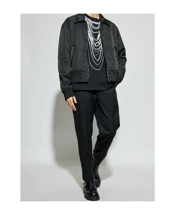 Balmain Detail Printed Short-sleeved T-shirt - Black