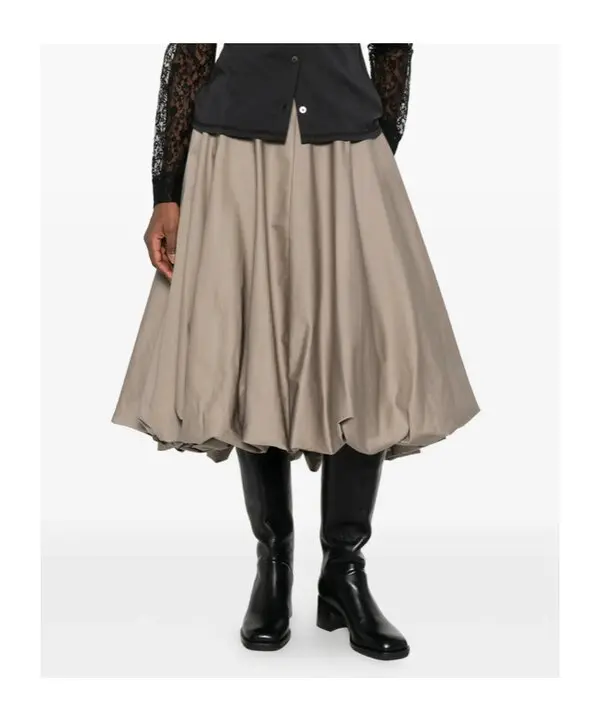 Balenciaga Pleated Midi Skirt - Brown