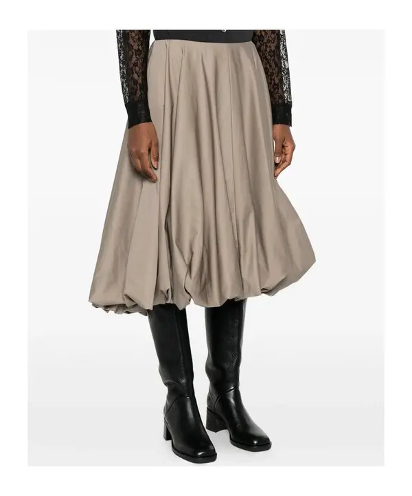 Balenciaga Pleated Midi Skirt - Nude