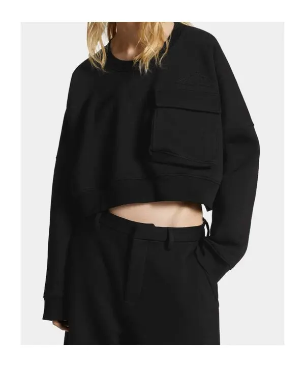 Dsquared2 Icon New Generation Onion Cropped Crewneck Sweatshirt - Black