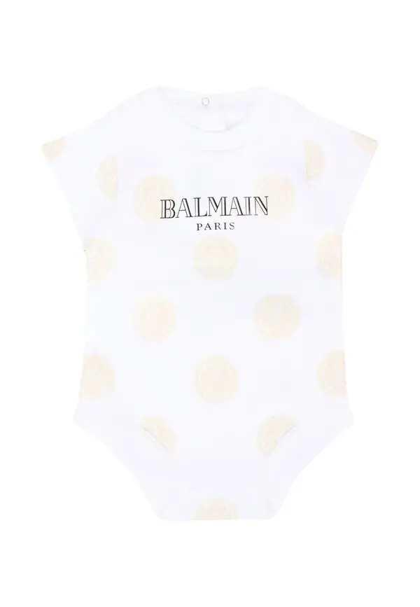 Balmain Logo Print Bodysuit Set
