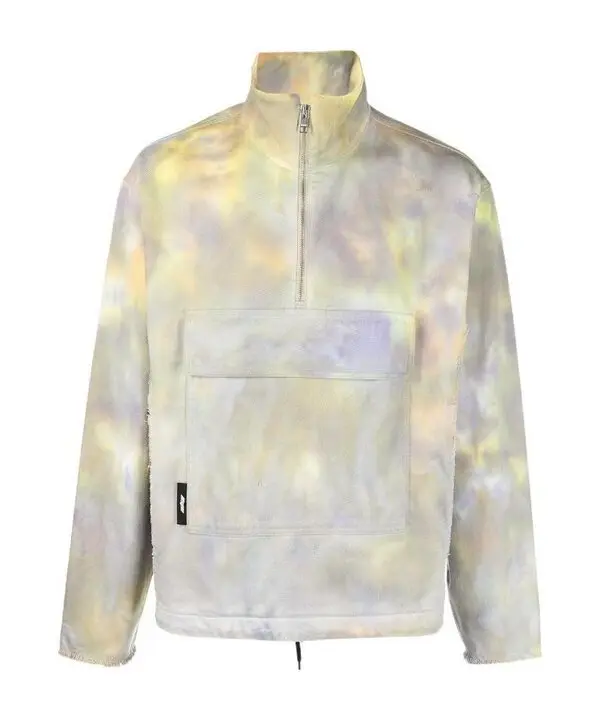 MSGM Half-zip Tie-dye Sweatshirt - White