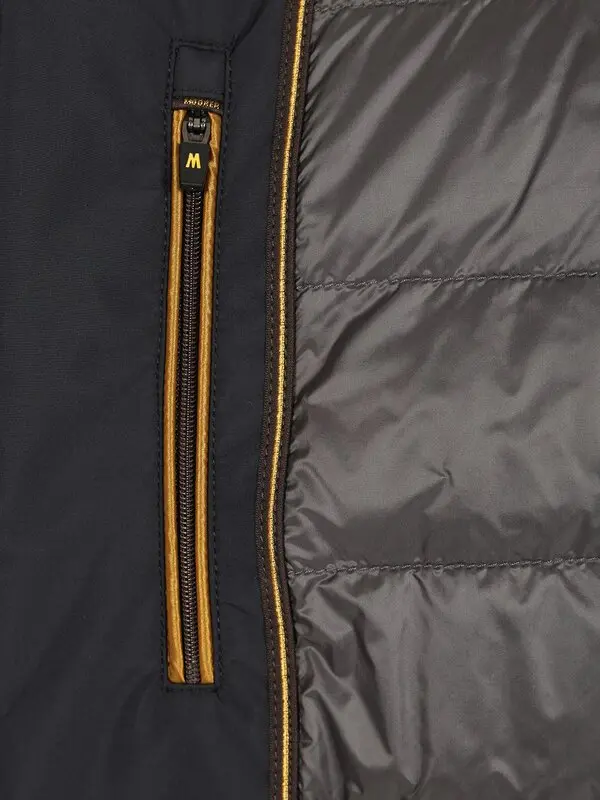 MOORER Evan Quilted Zip Jacket With Detachable Sleeves - Blue