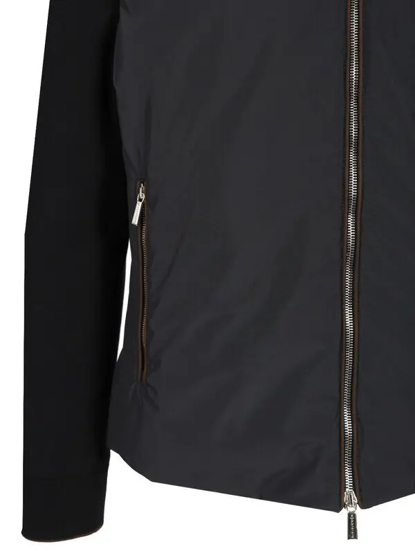 MOORER Evan Quilted Zip Jacket With Detachable Sleeves - Blue