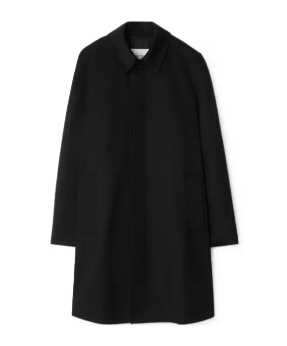 Burberry Mid-length Car Coat With Check Undercollar