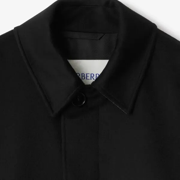 Burberry Mid-length Car Coat With Check Undercollar