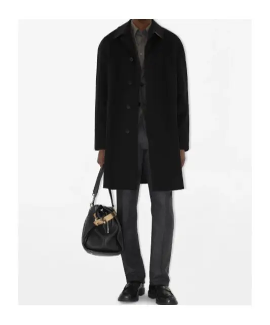 Burberry Mid-length Car Coat With Check Undercollar