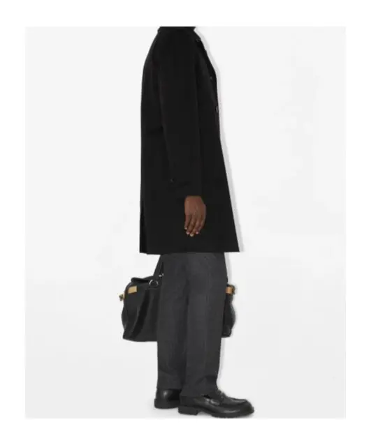 Burberry Mid-length Car Coat With Check Undercollar