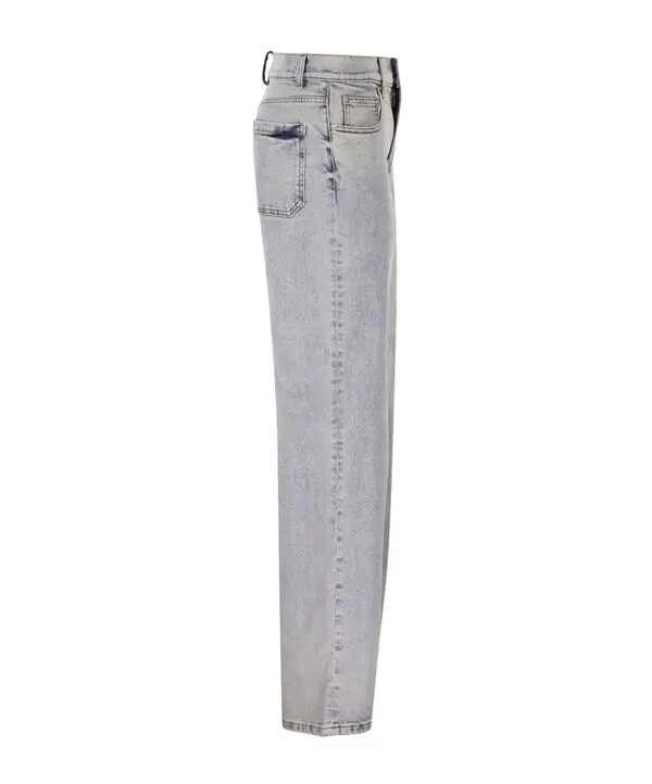 Fabiana Filippi Water-marbled Denim Pants - Gray