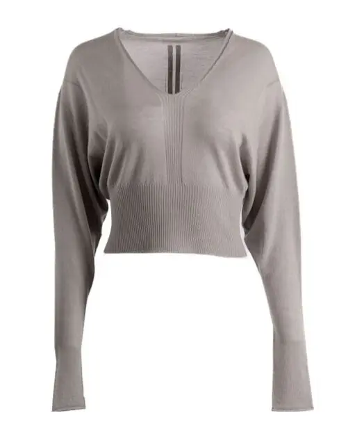 Rick Owens V-neck Ribbed Knit Top