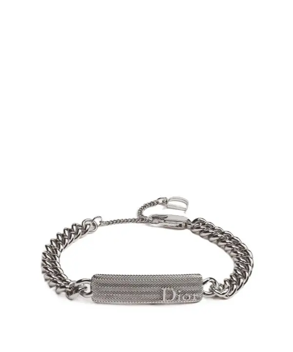 Dior Guilloché Chain Link Bracelet - Silver