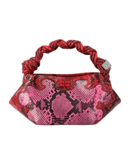 GANNI Mini Bou Embossed Tote Bag - Red