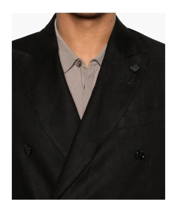 LARDINI Double-breasted Blazer - Black