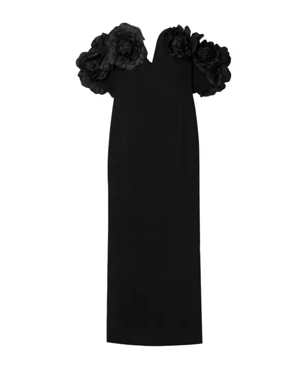 Oscar De La Renta Off-the-shoulder Embellished Midi Dress
