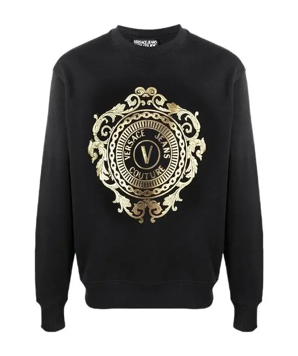 Versace Metallic-logo Print Sweatshirt