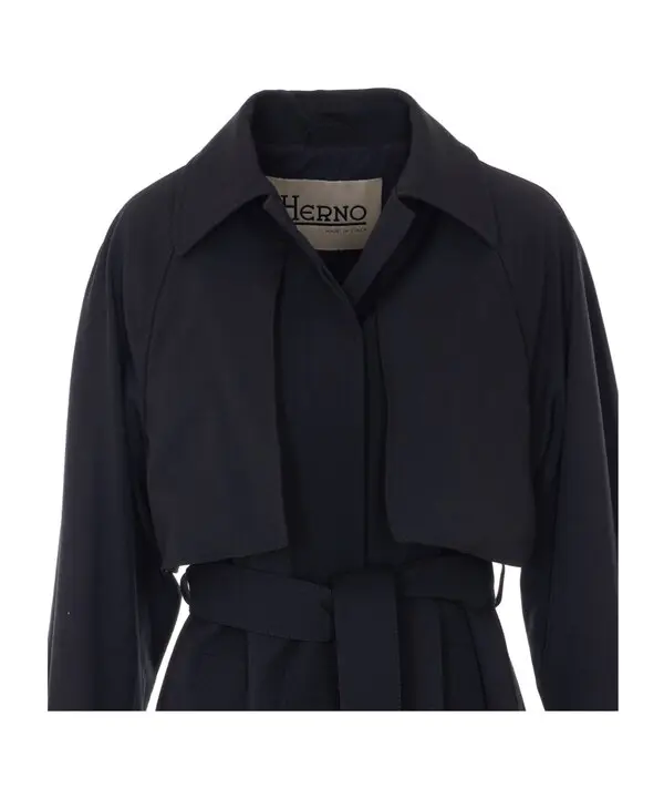 Herno Belted Trench Coat - Black