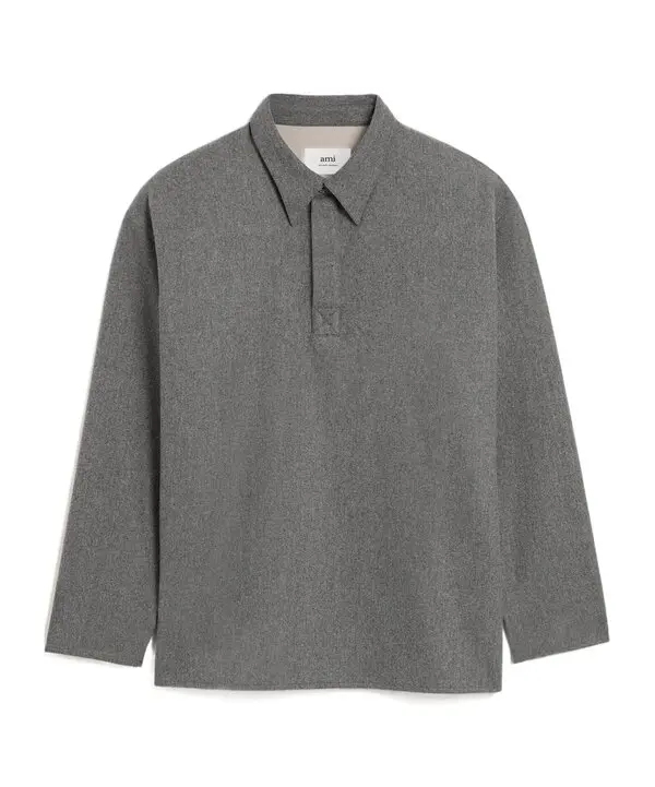 AMI Paris Long-sleeved Polo Shirt