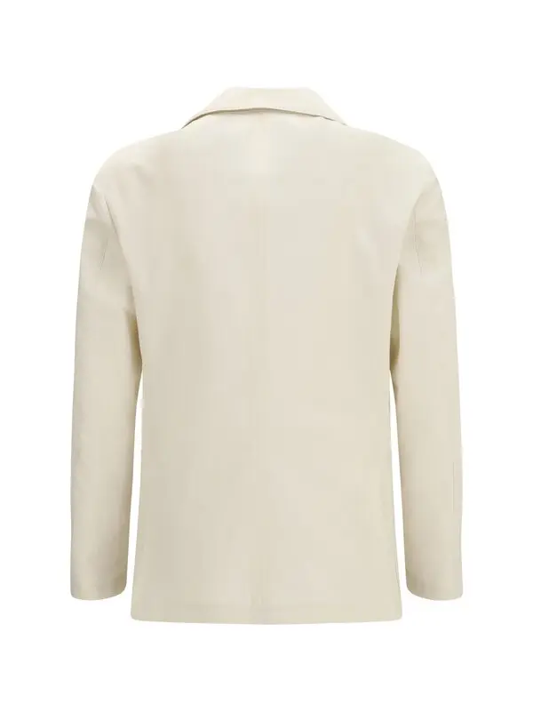 LARDINI Single-breasted Patch-pocket Blazer - White