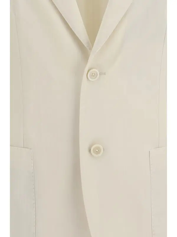 LARDINI Single-breasted Patch-pocket Blazer - White