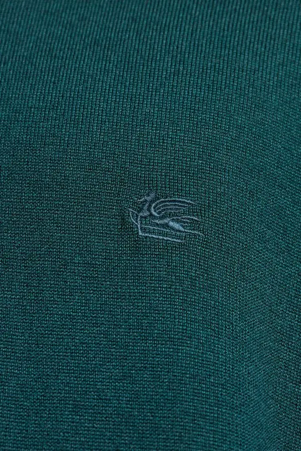 Etro Logo Embroidered Knit Polo Shirt