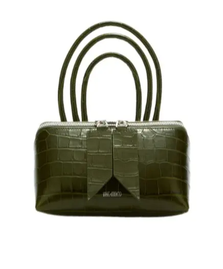 Attico Friday Embossed Mini Handbag - Dark Green