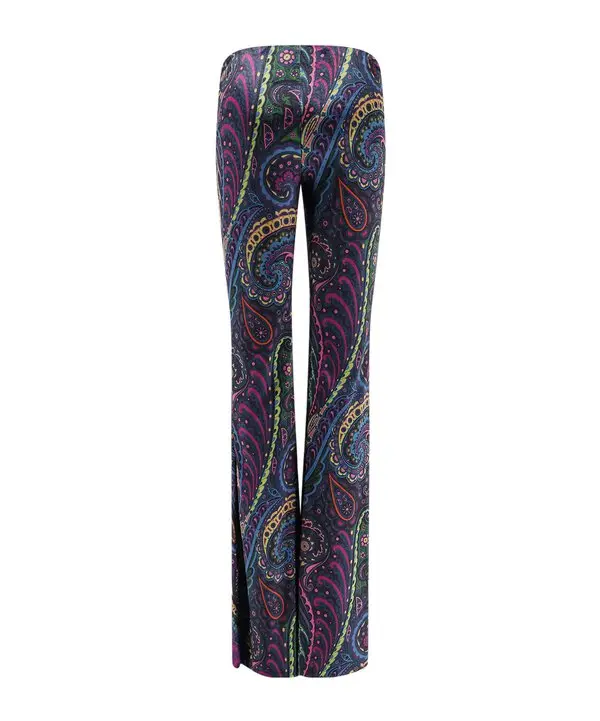 Etro Paisley Print Flared Leg Trousers - Black