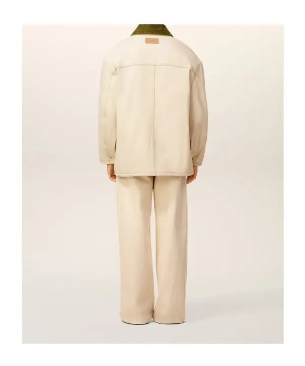 Ami Corduroy Velvet Padded Worker Jacket - Nude