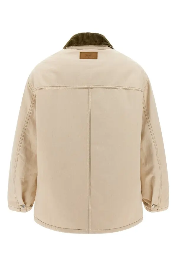 AMI Paris Corduroy Velvet Padded Worker Jacket - Nude