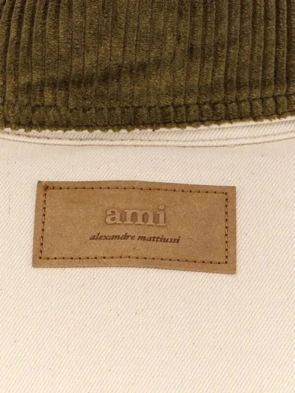 AMI Paris Corduroy Velvet Padded Worker Jacket - Nude