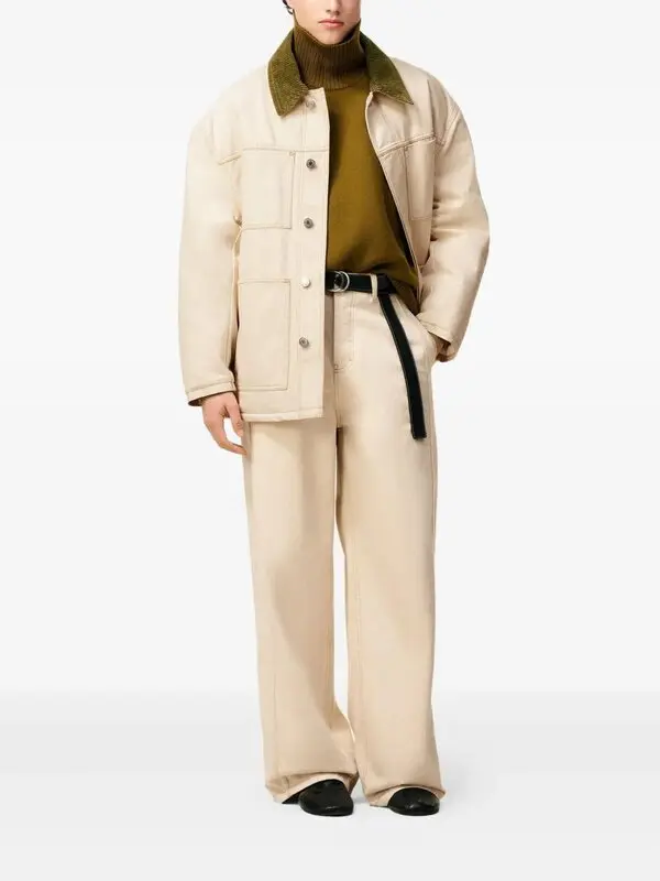AMI Paris Corduroy Velvet Padded Worker Jacket - Nude